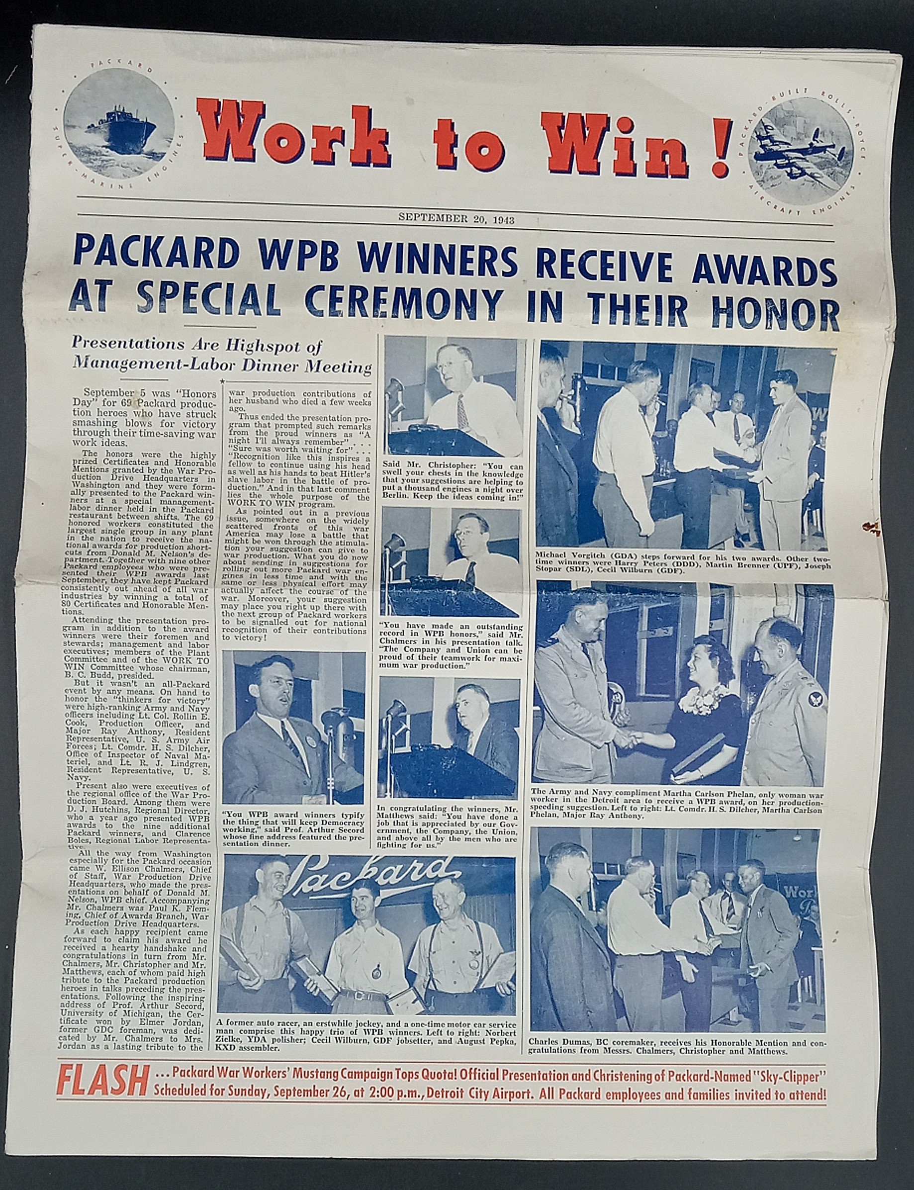 Work to Win; Honoring Our Packard Rosies Work to Win; Honoring Our ...