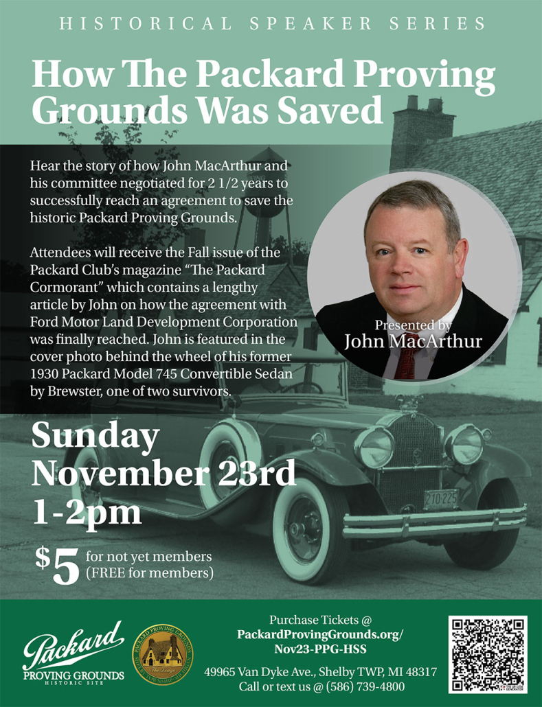 Historical Speaker Series – How The Packard Proving Grounds Was Saved ...